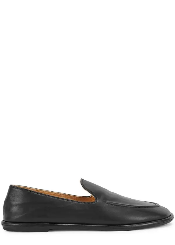 THE ROW Canal Leather Loafers - Black