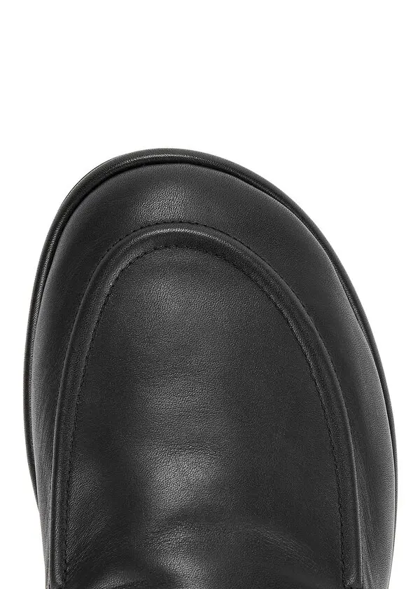 THE ROW Canal Leather Loafers - Black