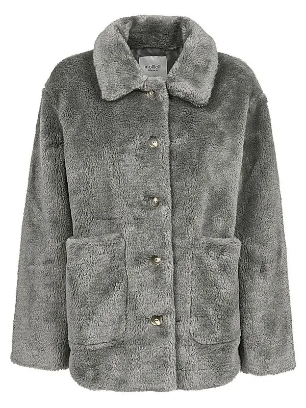Molliolli Faux Fur Jacket In Grey 33% Off Editorialist