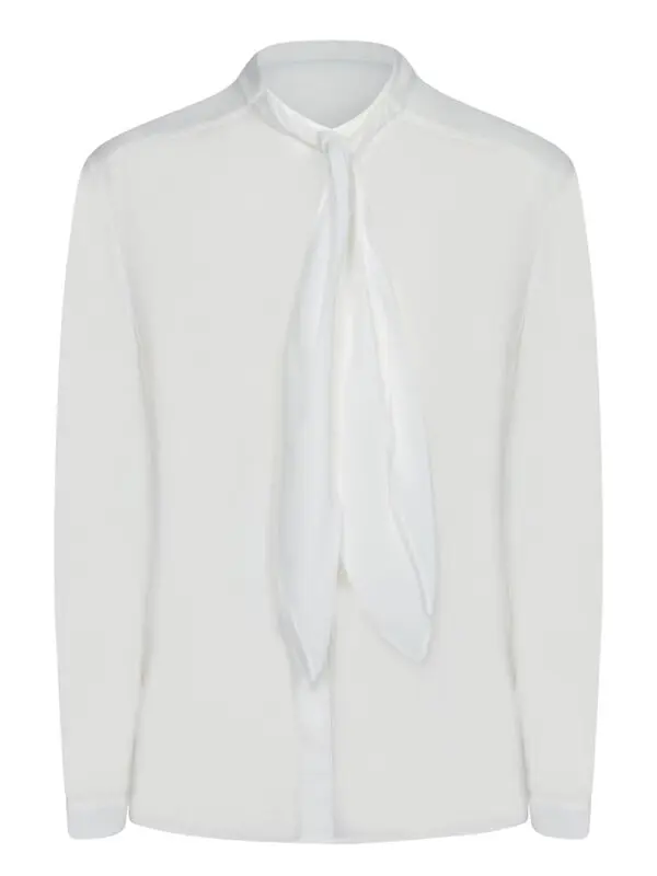 Tory Burch Long-sleeve Viscose Georgette Blouse - White