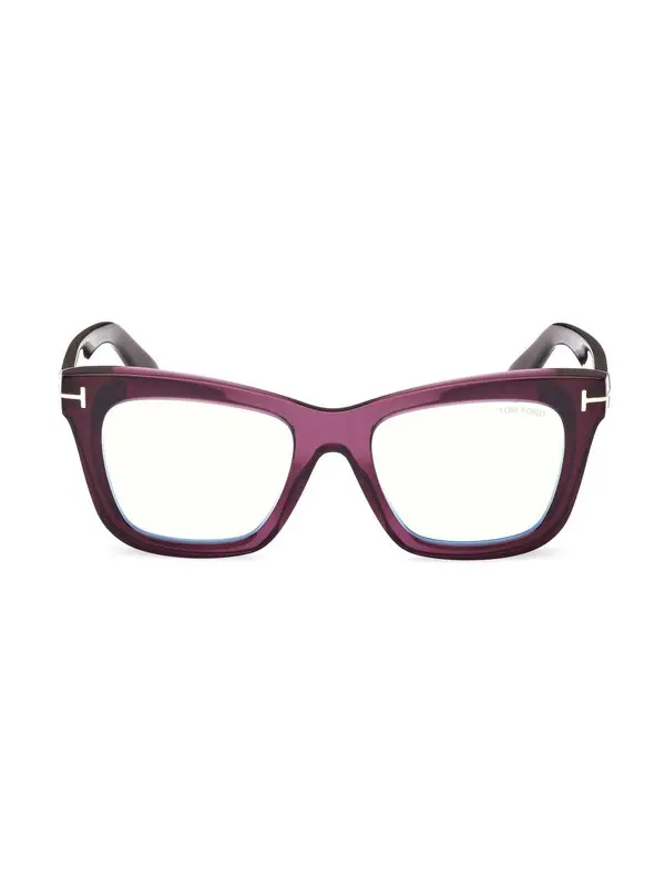 TOM FORD Raven 52mm Blue Block Glasses - Dark Violet