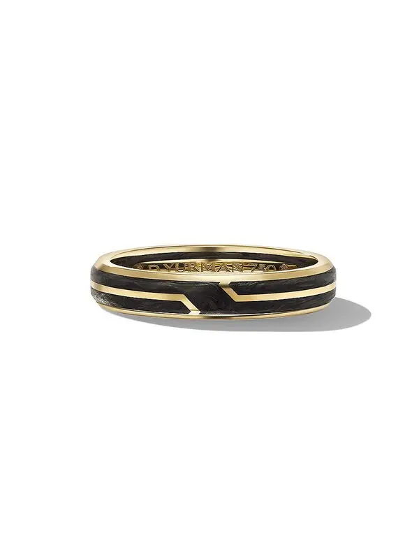 David Yurman Forged Carbon Band Ring In 18k Yellow Gold