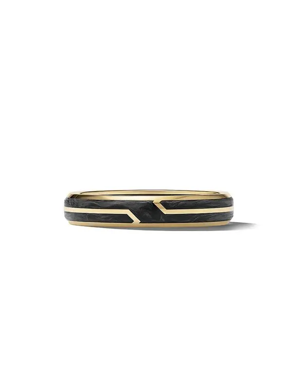 David Yurman Forged Carbon Band Ring In 18k Yellow Gold