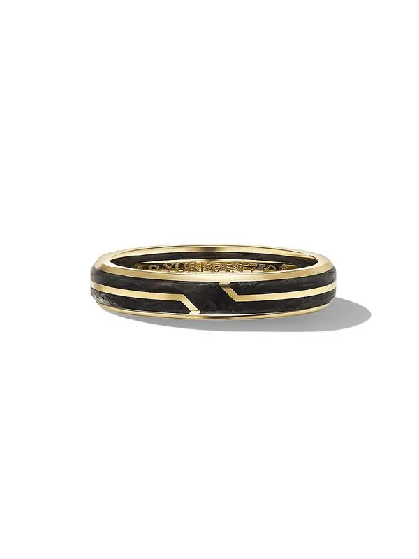 David Yurman Forged Carbon Band Ring In 18k Yellow Gold