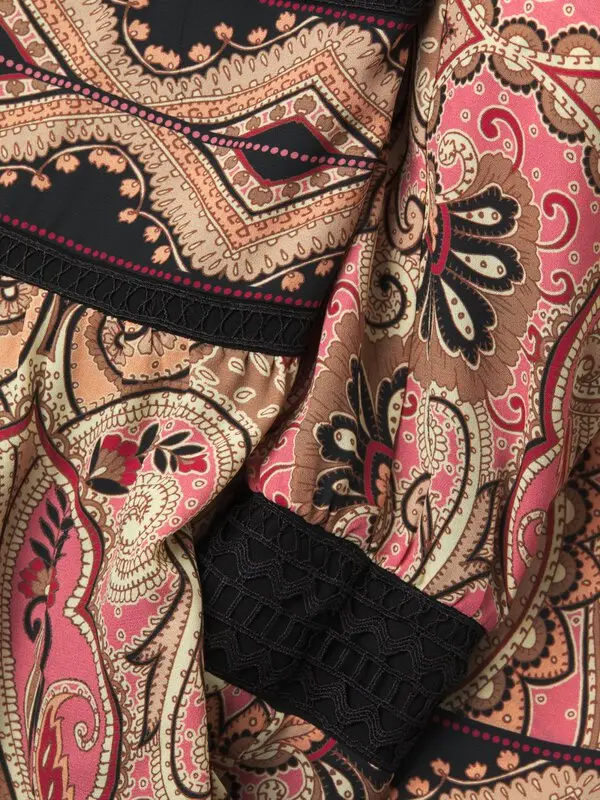 Donna Karan New York Rustic Chic Georgette Paisley Maxi Dress