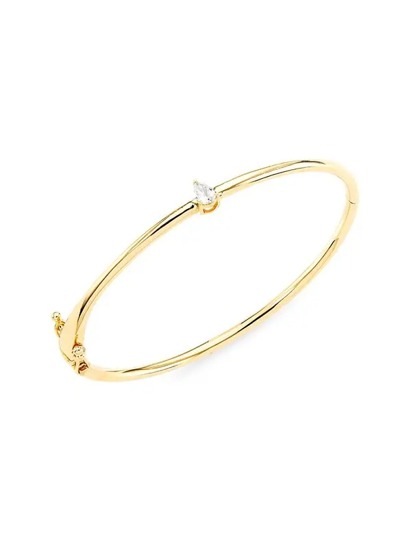 Saks Fifth Avenue Collection 14k & 0.236 Tcw Diamond Bangle Bracelet - Yellow Gold