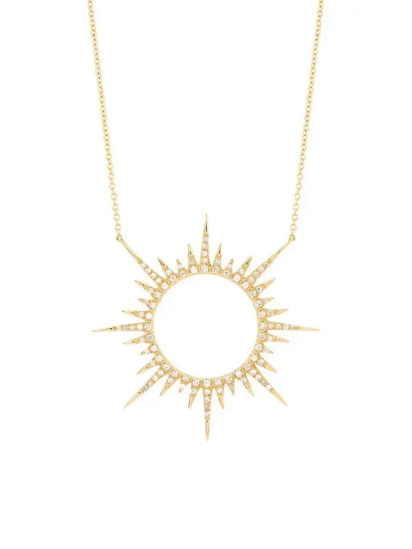Saks Fifth Avenue Collection 14k & 0.42 Tcw Diamond Open Starburst Pendant Necklace - Yellow Gold