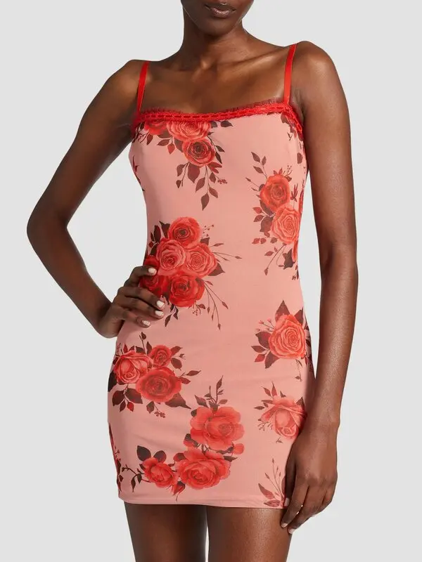 GUIZIO Floral Mesh Minidress