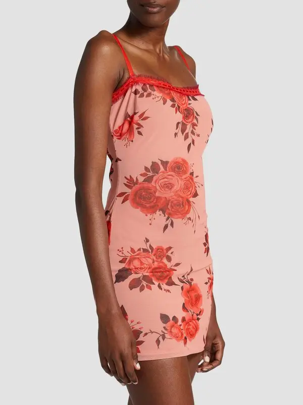 GUIZIO Floral Mesh Minidress