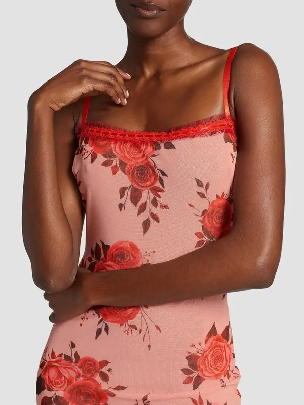 GUIZIO Floral Mesh Minidress