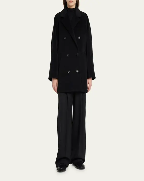 Max Mara Rebus Wool Short Coat - Black