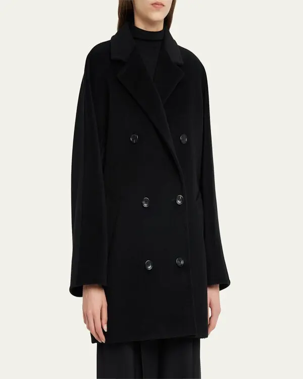 Max Mara Rebus Wool Short Coat - Black