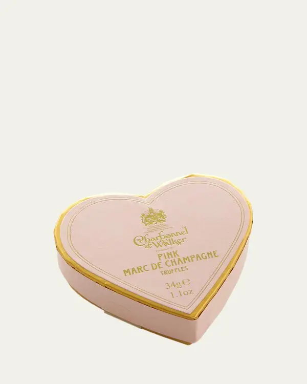 CHARBONNEL ET WALKER Pink Marc De Champagne Truffles In Heart Box