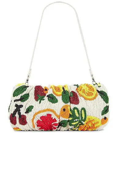 Staud Beaded Bean Shoulder Bag In Cream