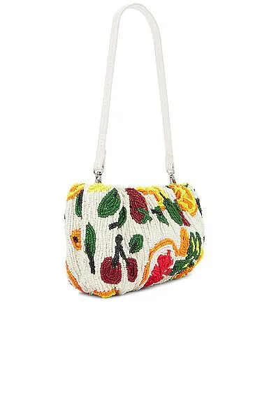 Staud Beaded Bean Shoulder Bag In Cream