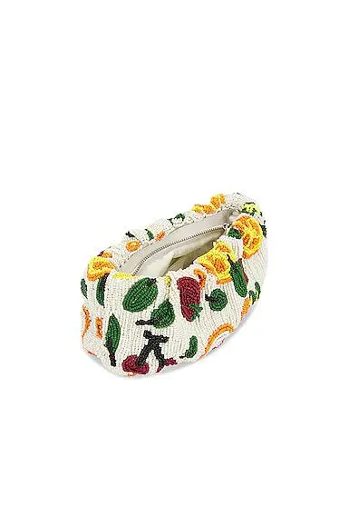 Staud Beaded Bean Shoulder Bag In Cream