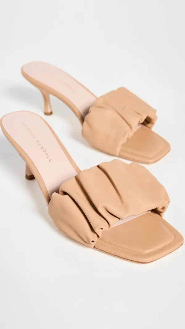 LOEFFLER RANDALL Bianca Gathered Band Kitten Heel Sandals