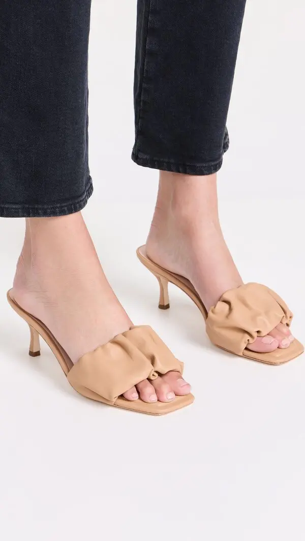 LOEFFLER RANDALL Bianca Gathered Band Kitten Heel Sandals
