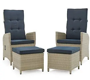 ALATERRE FURNITURE Haven Recliners With Ottoman And Cushions - One-color