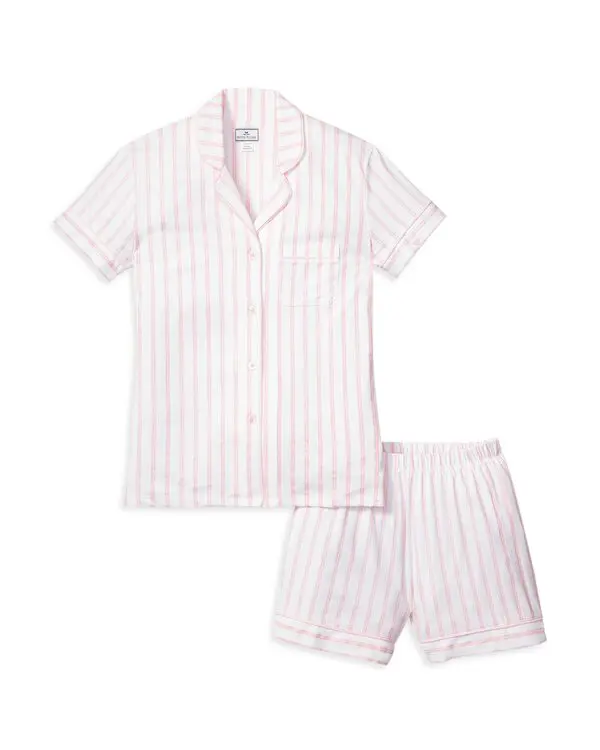 PETITE PLUME Striped Pima Short Pajama Set - Pink
