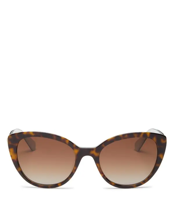 Kate Spade New York Polarized Cat Eye Sunglasses, 55mm - Havana/brown Gradient