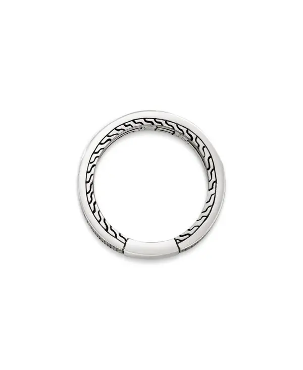 John Hardy Black Rhodium Plated Sterling Silver Classic Chain Multi Stone Band