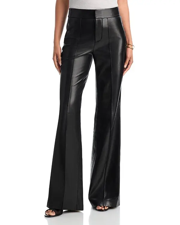 Alice + Olivia Dylan High-waist Vegan Leather Pants - Black