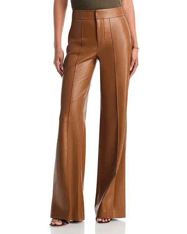 Alice + Olivia Dylan High-waist Vegan Leather Pants - Camel