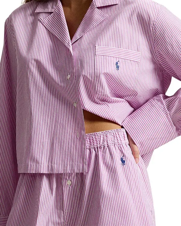 Polo Ralph Lauren Cropped Shirt & Boxer Sleep Set - Violet Meadow