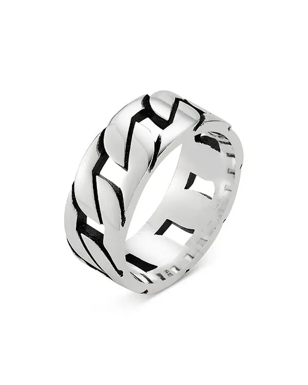 MILANESI AND CO Sterling Oxidized Curb Band Ring - Silver
