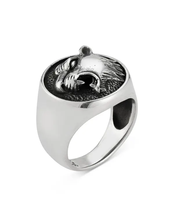 MILANESI AND CO Sterling Roaring Tiger Signet Ring