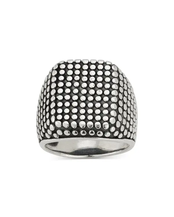 MILANESI AND CO Dotted Square Signet Ring - Silver