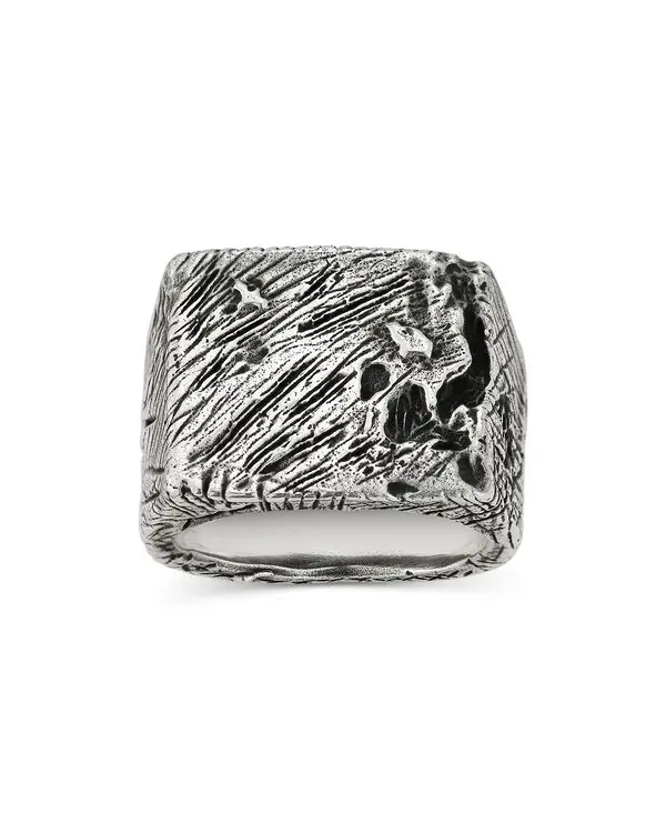MILANESI AND CO Tree Bark Signet Ring