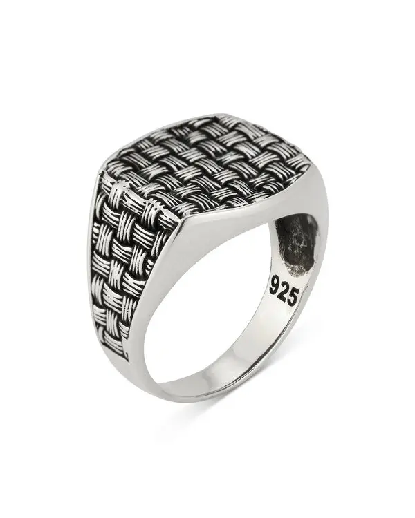 MILANESI AND CO Weave Textured Signet Ring