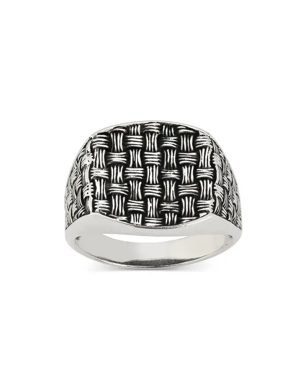 MILANESI AND CO Weave Textured Signet Ring