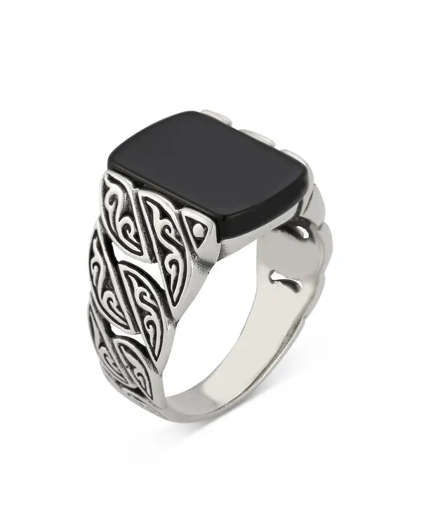 MILANESI AND CO Sterling Silver Onyx Signet Ring