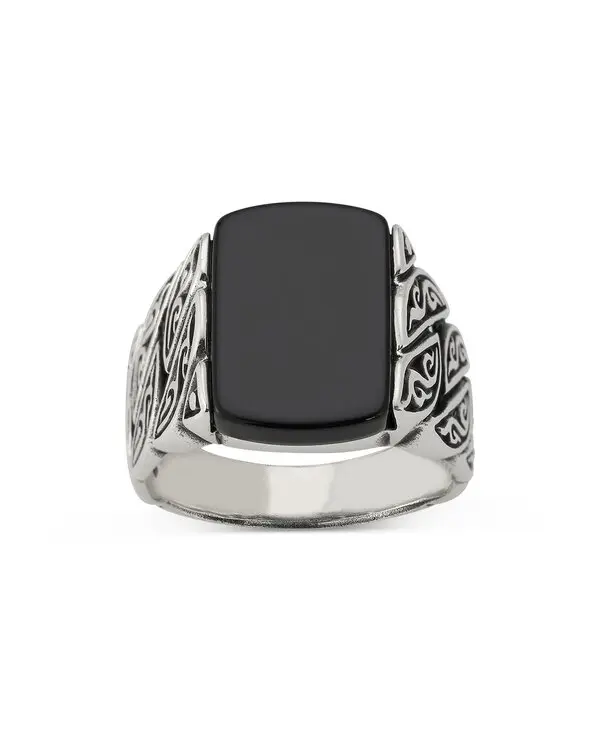 MILANESI AND CO Sterling Silver Onyx Signet Ring