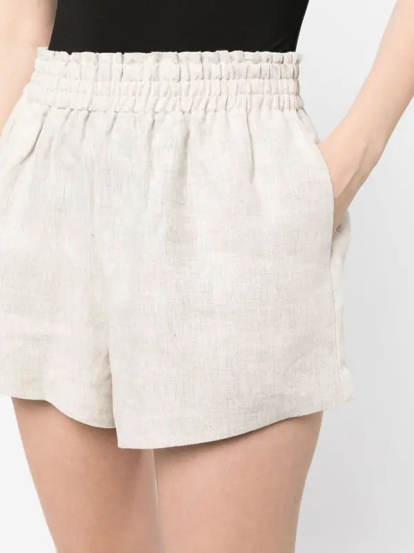 REFORMATION Mila Linen Shorts - Neutrals