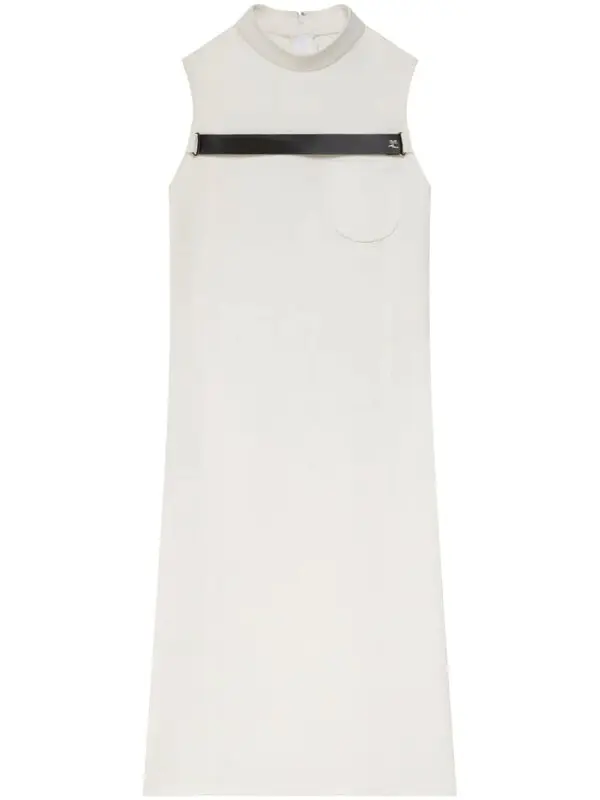 COURREGES Strapped Tailored Twill Dress - White