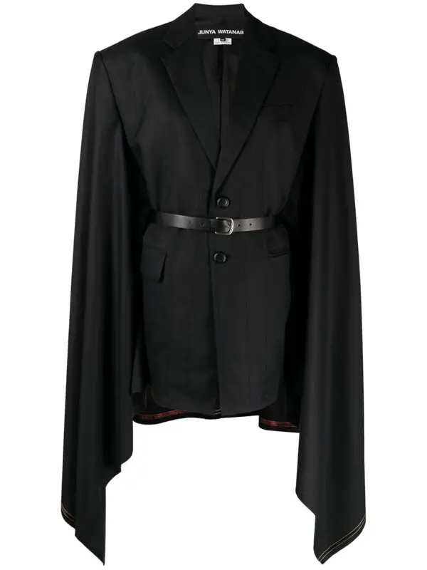 Junya Watanabe Belted Wool Cape Blazer