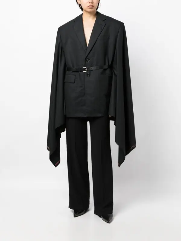 Junya Watanabe Belted Wool Cape Blazer