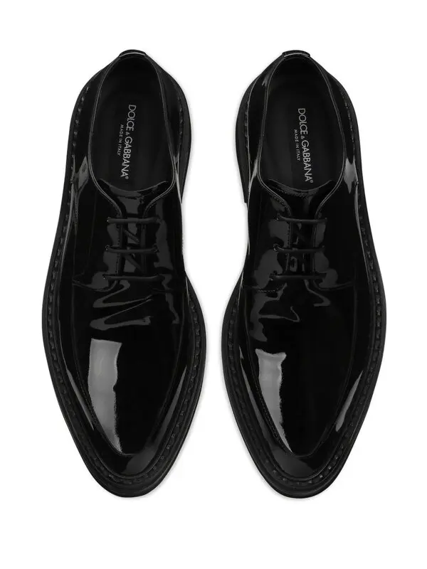 Dolce & Gabbana Paint Leather Derby Shoes