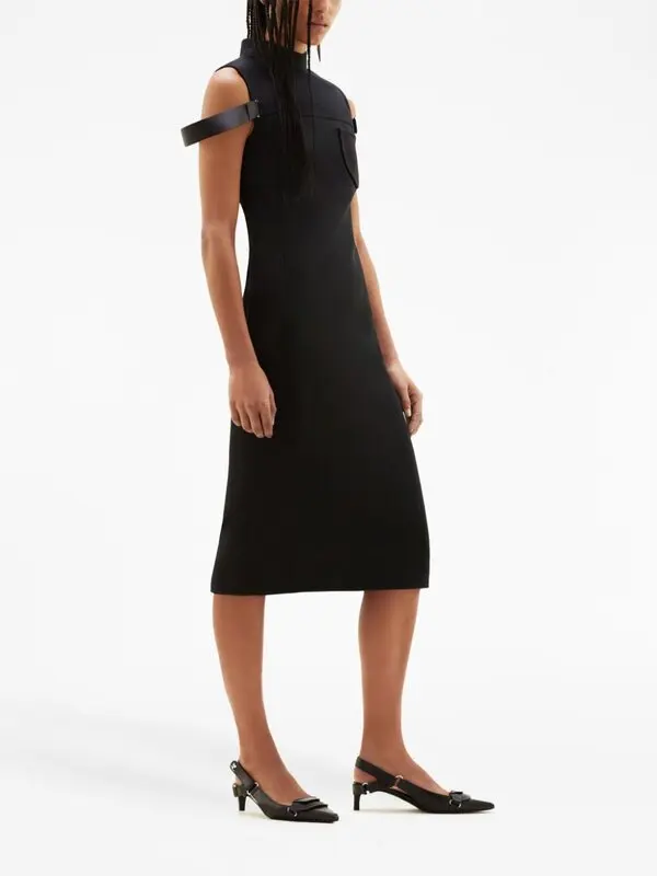 COURREGES Strapped Tailored Twill Dress