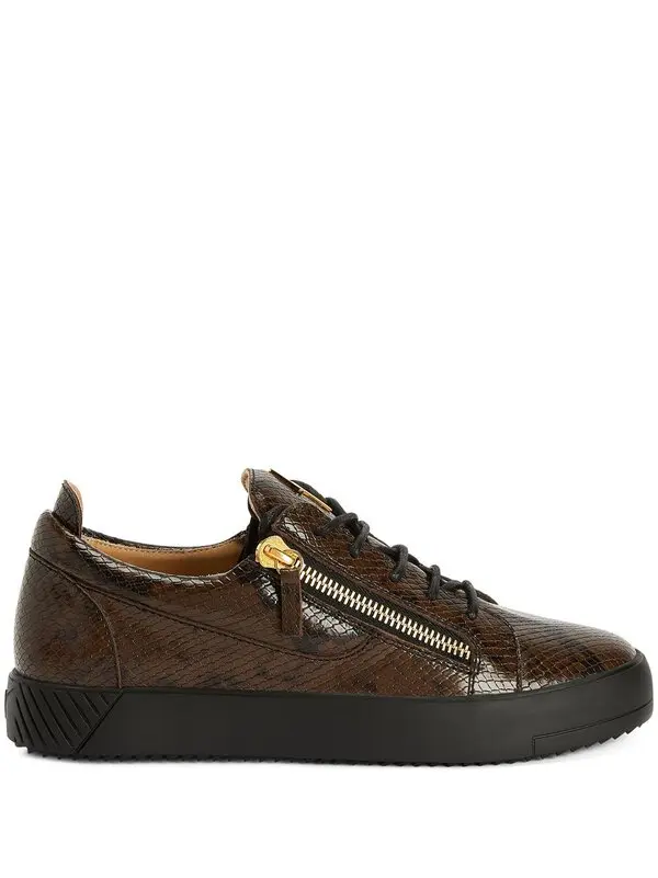 GIUSEPPE ZANOTTI Frankie Double-zip Low-top Sneakers - Brown
