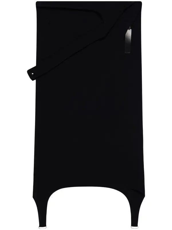 COURREGES Diving Crepe Midi Skirt