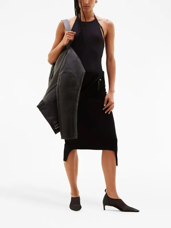 COURREGES Diving Crepe Midi Skirt
