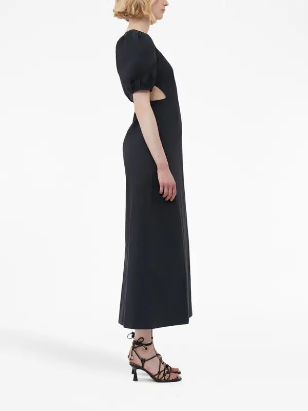 ganni cut out dress Ganni Cut-Out Organic Cotton Dress In Black - 60% Off