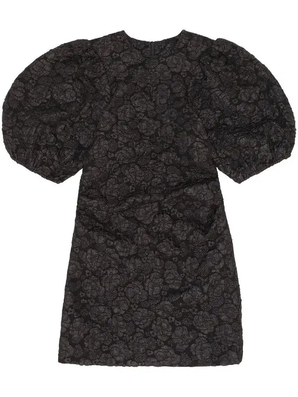 GANNI Short-sleeve Jacquard Minidress