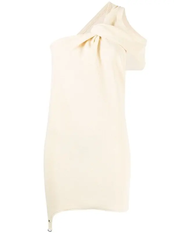 COURREGES One-shoulder Knotted Minidress