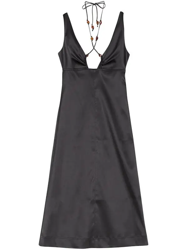GANNI V-neck Sleeveless Dress - Black